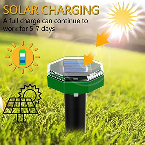 Solar Mole Repellent 12 Pack,Gopher Repellent Ultrasonic Waterproof for Outdoor Garden Lawn Yard Get Rid of Gophers, Moles, Groundhogs,Voles