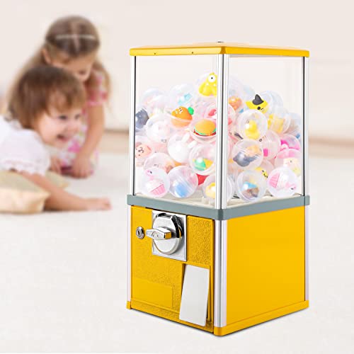 Vending Machine, Premium Yellow Candy Gumball Machine - 21-Inch Height, High Capacity Coin-Operated Vending Device for 1.77-1.97 Inch Gadgets - Ideal for Game Stores and Retail Businesses