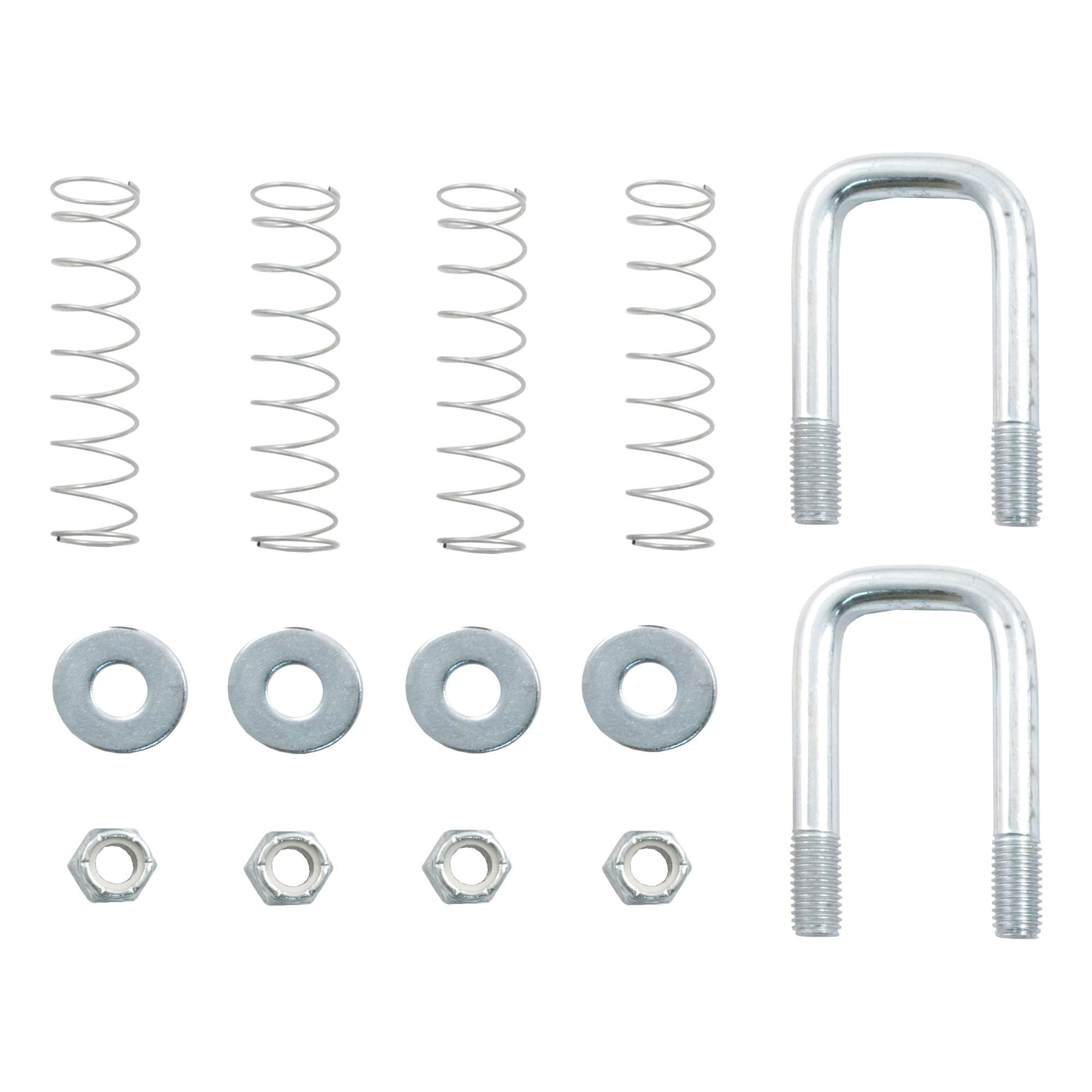 CURT 66113 Gooseneck Safety Chain Anchor U-Bolt Kit, CLEAR ZINC