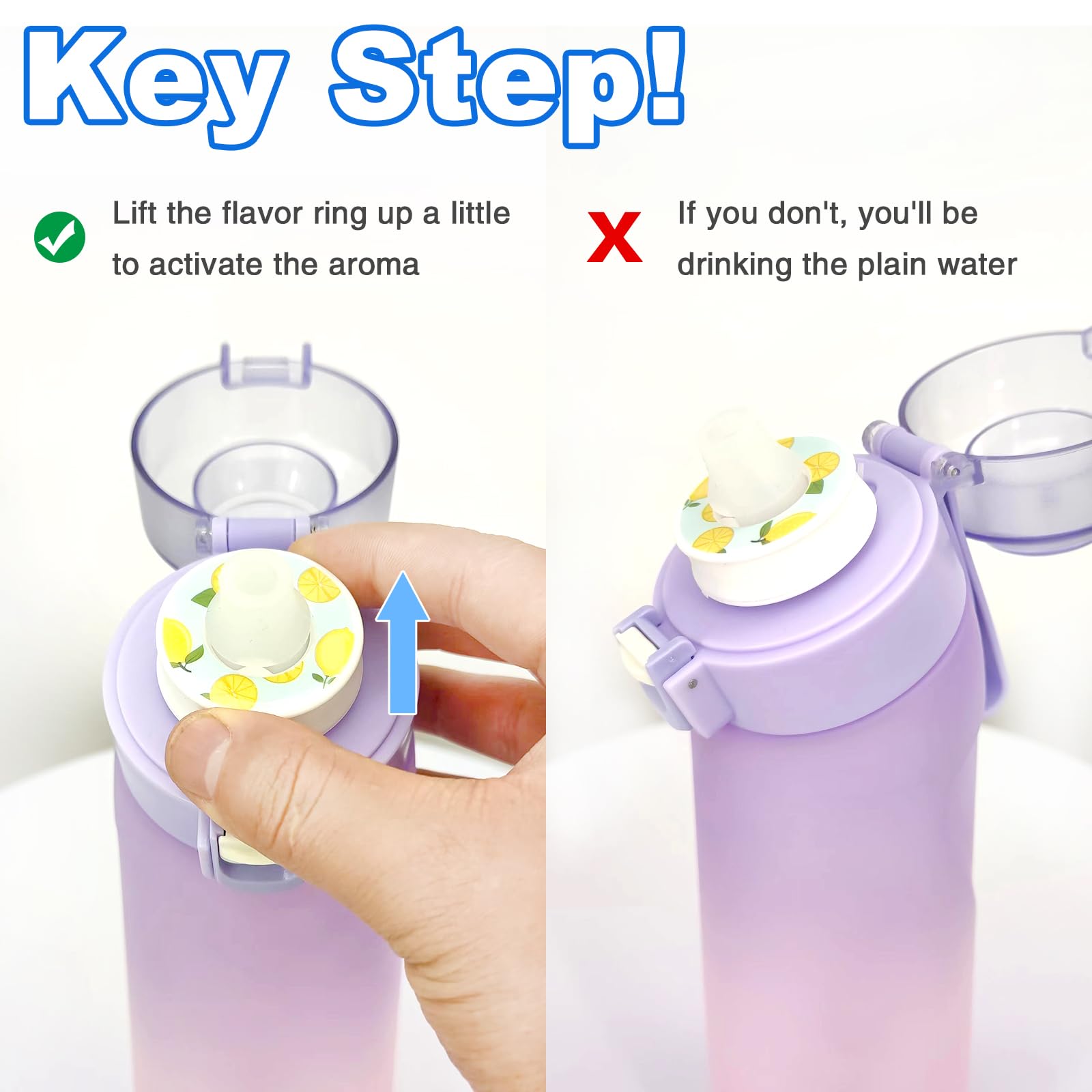 ECENUR 7 Flavor Pods for Air Water Bottle, Scent Rings Water Bottles Accessory, 0% Sugar 0% Calories Fruit Fragrance Pods for Daily Exercise Boost Drinking Water