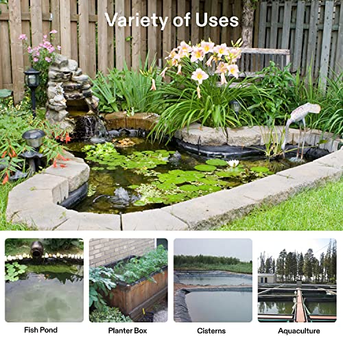 VIVOSUN 7 x 10 Feet Pond Liner, 14.5 Mil Durable LLDPE Pond Skins for Waterfall, Pond and Fish Ponds, Black
