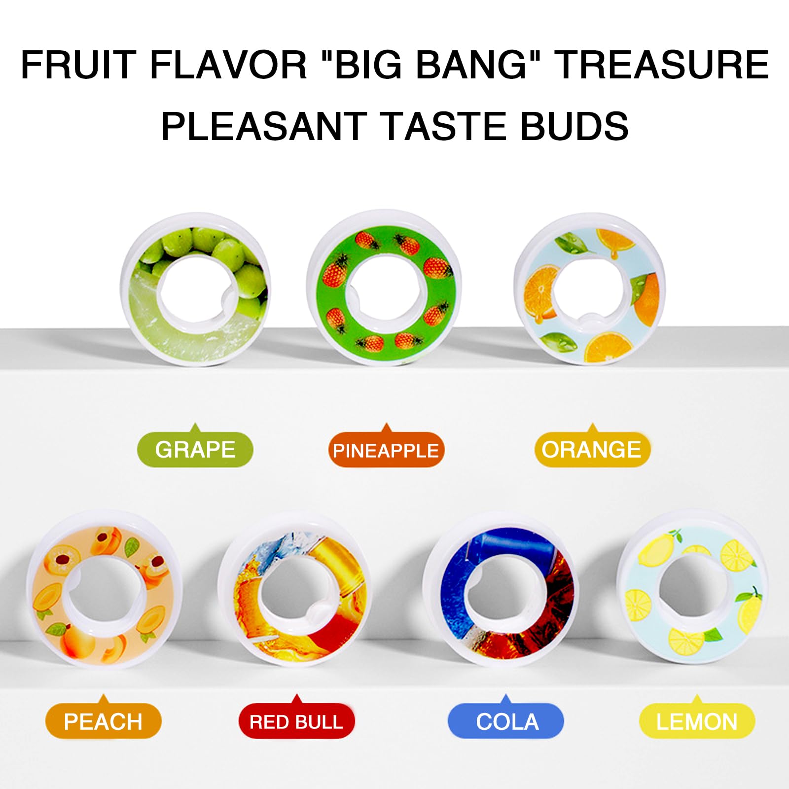 ECENUR 7 Flavor Pods for Air Water Bottle, Scent Rings Water Bottles Accessory, 0% Sugar 0% Calories Fruit Fragrance Pods for Daily Exercise Boost Drinking Water