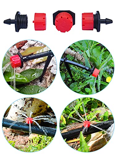 Kalolary 150PCS Drip Irrigation Kit Accessories Plant Watering System Adjustable Micro Flow Drip Irrigation Dripper DIY Automatic Irrigation Set for Gardens, Lawns, Greenhouses