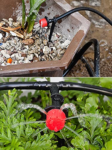 Kalolary 150PCS Drip Irrigation Kit Accessories Plant Watering System Adjustable Micro Flow Drip Irrigation Dripper DIY Automatic Irrigation Set for Gardens, Lawns, Greenhouses