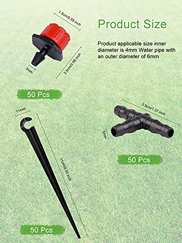 Kalolary 150PCS Drip Irrigation Kit Accessories Plant Watering System Adjustable Micro Flow Drip Irrigation Dripper DIY Automatic Irrigation Set for Gardens, Lawns, Greenhouses