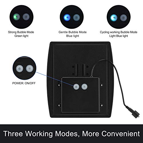 Solar Air Pump,2.5W Solar Oxygen Air Fountain Pump with Air Bubble Stones , 3 Modes Solar Powered Air Pump Kit for Garden Fish Tank Pool Fishing Pond