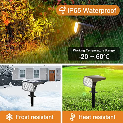 Solar Spot Lights Outdoor Color Changing, [7 Modes/6 Pack] Christmas IP65 Waterproof Landscape Spotlights, Dusk to Dawn Solar Powered Security Light for Patio Gate Walkway Pool Garden Yard Driveway