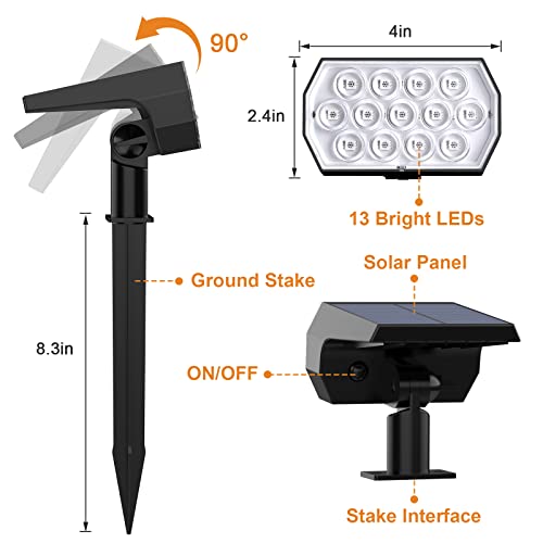 Solar Spot Lights Outdoor Color Changing, [7 Modes/6 Pack] Christmas IP65 Waterproof Landscape Spotlights, Dusk to Dawn Solar Powered Security Light for Patio Gate Walkway Pool Garden Yard Driveway