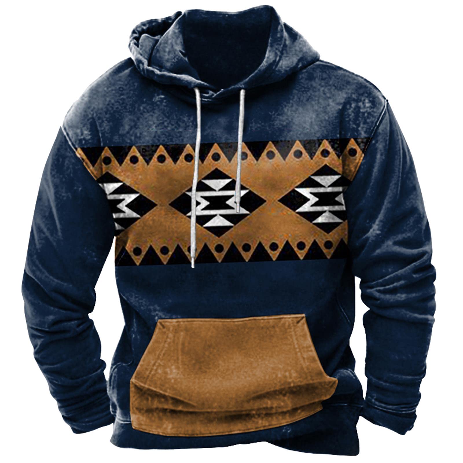 Muscularfit sales clearance today deals prime Customized Light Hoodies for Men Fall Fashion Ethnic Print Graphic Pullover Sweatshirts Casual Long Sleeve Hooded volleyball sweatshirt Navy XL