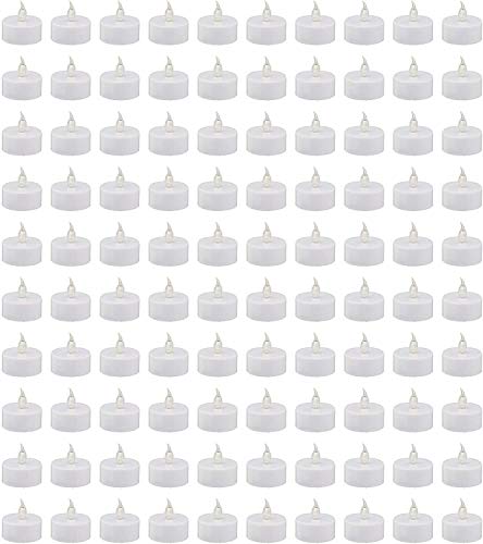 OSHINE 12-Pack Flameless Tea Lights LED Tea Lights Candles,Flickering Tea Candles Battery Included as Halloween Lights,Pumpkin Decoration,Holiday,Garden,Wedding,Party,Décor(Warm Yellow Light