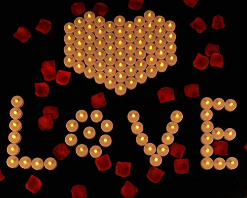 OSHINE 12-Pack Flameless Tea Lights LED Tea Lights Candles,Flickering Tea Candles Battery Included as Halloween Lights,Pumpkin Decoration,Holiday,Garden,Wedding,Party,Décor(Warm Yellow Light