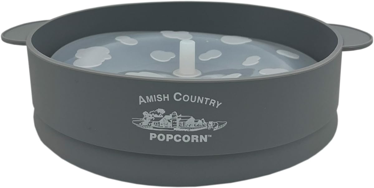 Amish Country Popcorn - Baby White (6 Pound Bag) and Grey Silicone Popcorn Popper Bundle | Small & Tender Popcorn | Popper is BPA and PVC Free with Handles, Dishwasher Safe