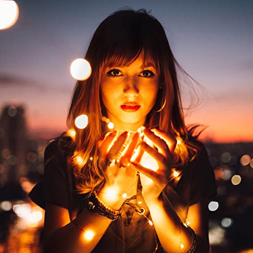 koopower 2X 50 LED Orange Battery Operated Fairy Lights with Remote Control 16ft Christmas Lights for Tree, Thanksgiving, Garden, Wedding, Bedroom Outdoor Decoration