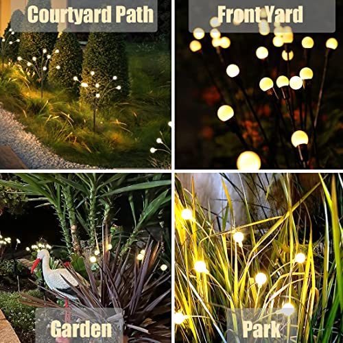 Ladiwanka Firefly Lights Solar Outdoor, 6 Packs Solar Powered Firefly Lights,10 Led, Waterproof Garden Lights Solar Powered, Firefly Garden Decorative Lights Yard Patio Pathway Outdoor Decoration