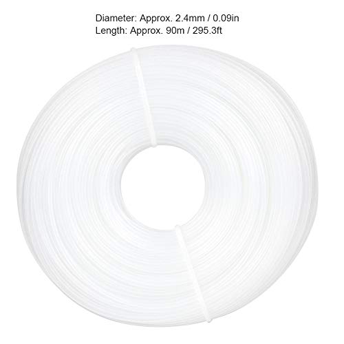 Trimmer Line, 0.09Inch Round‑Shaped White Nylon Trimmer Line String Rope Garden Lawn Mower Accessory