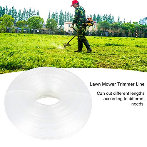 Trimmer Line, 0.09Inch Round‑Shaped White Nylon Trimmer Line String Rope Garden Lawn Mower Accessory