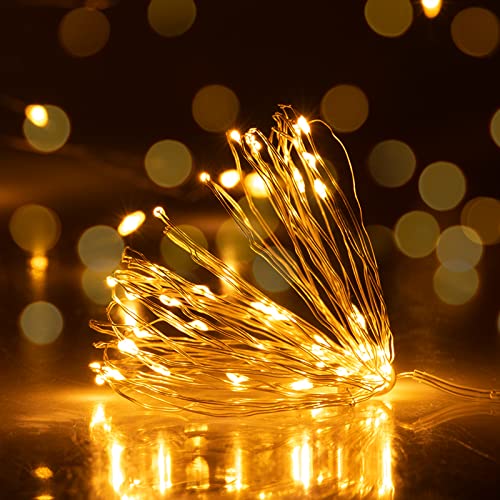 koopower 2X 50 LED Orange Battery Operated Fairy Lights with Remote Control 16ft Christmas Lights for Tree, Thanksgiving, Garden, Wedding, Bedroom Outdoor Decoration