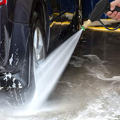 GDHXW Multipurpose Undercarriage Cleaner Surface Cleaner for Pressure Washer 4000 PSI 16 Inch Underbody Car Wash Water Broom with 3 Pieces Extension Wand 5 High Pressure Nozzle