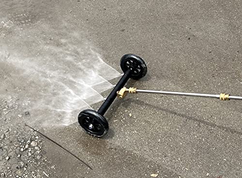 GDHXW Multipurpose Undercarriage Cleaner Surface Cleaner for Pressure Washer 4000 PSI 16 Inch Underbody Car Wash Water Broom with 3 Pieces Extension Wand 5 High Pressure Nozzle