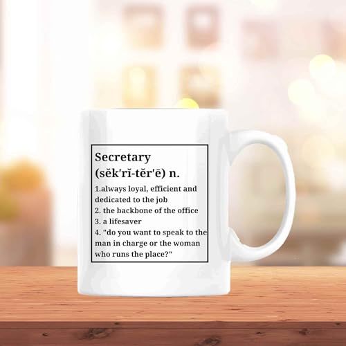 - Administrator's Gift, Ideal For Receptionist's Birthday - Definition Of Secretary, Humor Quote On 11oz Coffee Mug 11oz 15oz White Coffee Mug