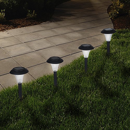 Solar Powered Lights (Set of 8)- LED Outdoor Stake Spotlight Fixture for Gardens, Pathways, and Patios by Pure Garden