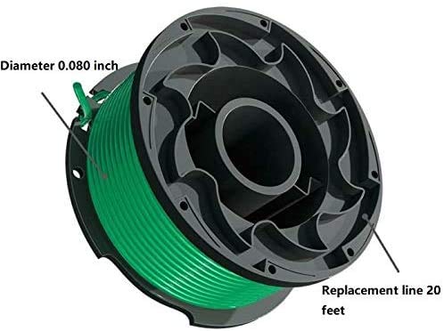 SF-080 Replacement Spool,GH3000 Trimmer Spools, Auto Feed Replacement Spools,20-Foot, 0.08-Inch, Auto Feed,Compatible with Black and Decker Weed Eater LST540 LST540B SF-080-BKP String Trimmer- 7 Pack