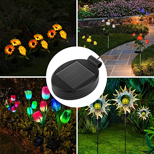 Saycker Solar Light Replacement Top Part Panel for Outdoor Hanging Lanterns Container Garden Patio Solar Panel Lantern Lid Light Bulb Accessories Battery Box(4pcs, Black)