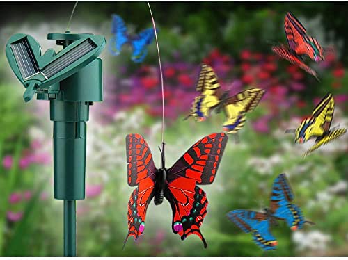 3 PCS Fluttering Solar Butterfly - Solar Garden Decor Flying Butterflies, Butterfly Ornaments - Solar Yard Decor, Solar Powered Garden Ornaments Decorative Butterflies for Gardens and Walkways