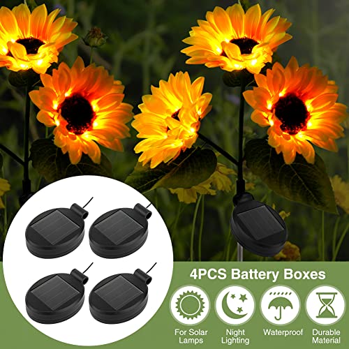Saycker Solar Light Replacement Top Part Panel for Outdoor Hanging Lanterns Container Garden Patio Solar Panel Lantern Lid Light Bulb Accessories Battery Box(4pcs, Black)