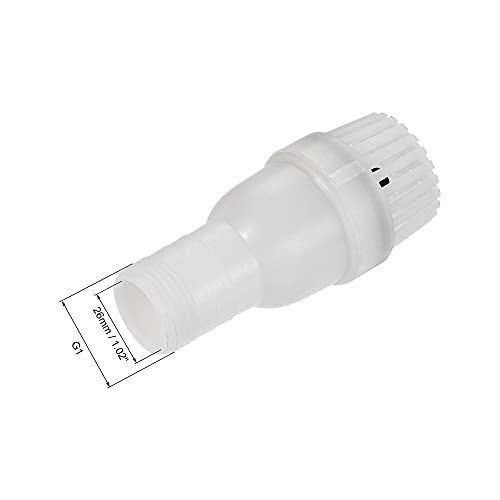 uxcell Foot Valve, G1 Thread Filter Strainer Check Valve for Home Garden Water Well Pump Pool, PVC, White