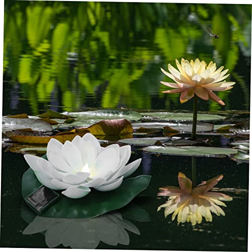 LABRIMP Outdoor Solar Lights LED Decorative Night Lily for Lights Solar Pool Light Swimming Floating Decoration Flower Pad Lamp Outdoor Garden Pond Accessories Solar Lights
