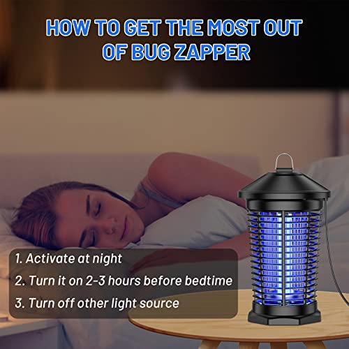Bug Zapper Outdoor, 4000V 5ft Cord Mosquito Killer Lantern, Attracts Gnats, Flies, Mosquitoes & Flying Insects, Waterproof Attractant Trap for Indoor & Outdoor - Backyard, Patio, Deck, Garden, Camping