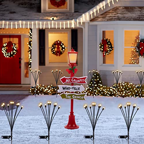 Pelican Mate 6 LED Solar Powered Garden Lights, Firefly Swaying Starburst Light Outdoor Waterproof for Pathway Yard Patio Landscape Decorative, Warm White 2PACK