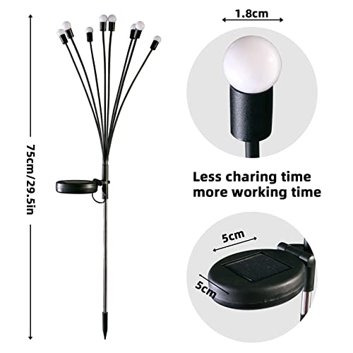 Pelican Mate 6 LED Solar Powered Garden Lights, Firefly Swaying Starburst Light Outdoor Waterproof for Pathway Yard Patio Landscape Decorative, Warm White 2PACK