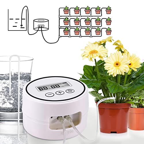 DIY Automatic Drip Irrigation Kit for 20 Potted Plants, Houseplants Self Watering System with 30-Day Digital Programmable Timer for Greenhouse Indoor Plants Vacation Plant Watering(Size:for 20 Pots)
