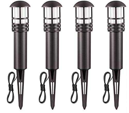 LNDXING Landscape Lights, 3W 12V Low Voltage Outdoor Landscape Lights Lighting, 4 Pack IP65 Waterproof Garden Lights, 3000K Warm White Pathway Garden Yard Patio Lamp, 5 Years Warranty