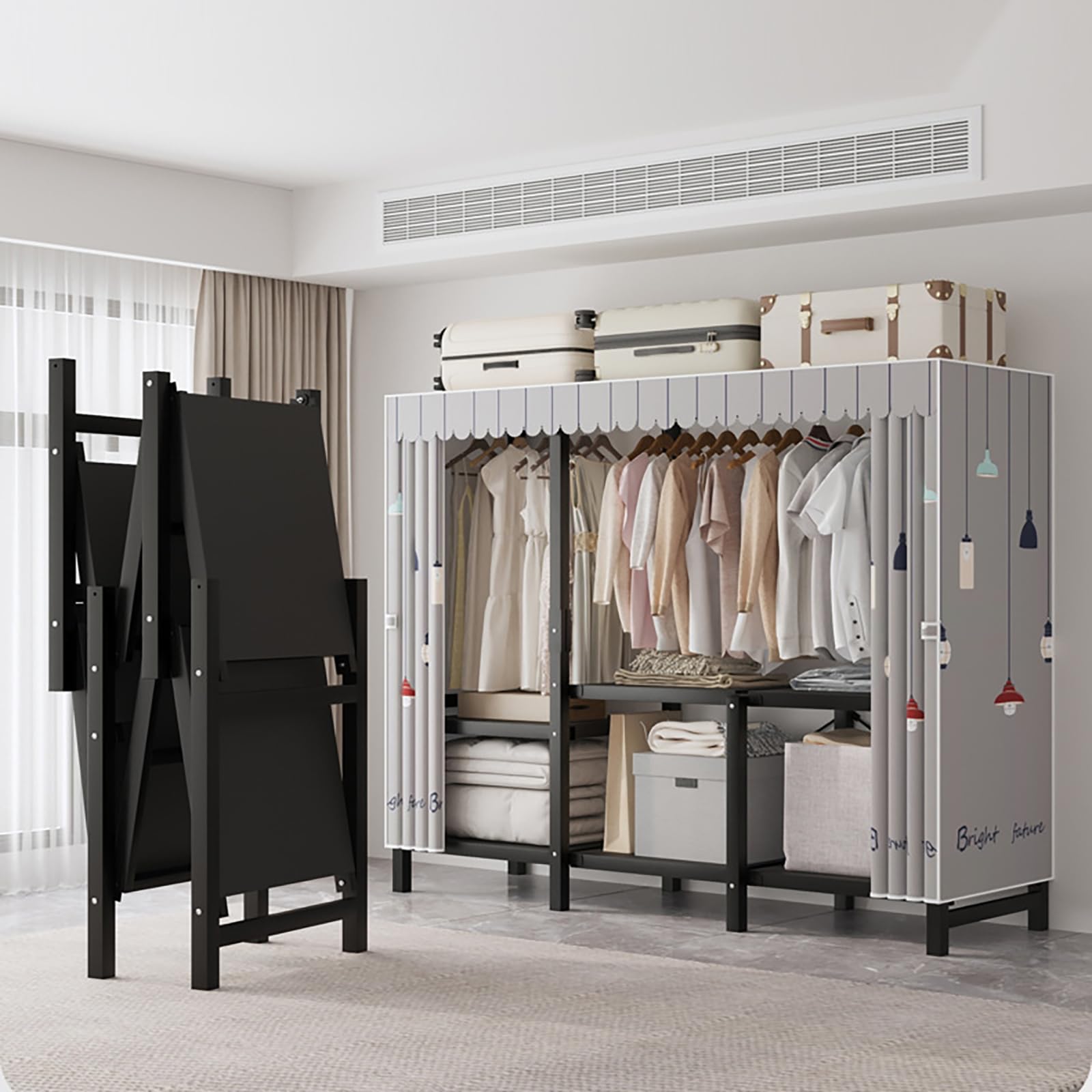 YETINGSHOP Heavy Duty Free Standing Closet Organizer, Extra Large Closet Organizer, Freestanding Closet Organizer with Shelves