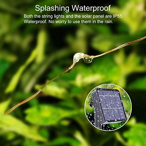 Solar String Lights Outdoor, 2Pack 240LED Total Solar Powered Fairy Lights 8 Modes Garden Copper Wire Waterproof Decoration Lighting for Tree Patio Christmas Camping Wedding Party(Warm White)