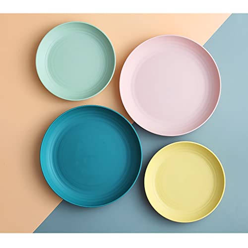 ROLTIN ?Kitchen Dinner Plates Sets Round Plate Dish Plate Household Fruit Bowl Dish Kitchen Dish Plate for Salad Candy Dessert Fruit Pastry Plate Set 4-pack Ceramic Flat Plates