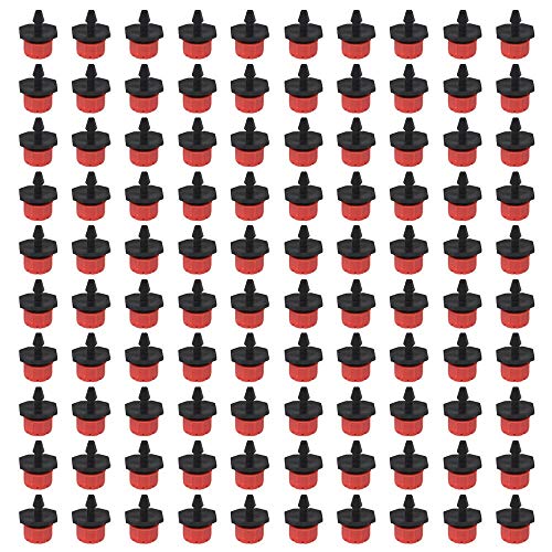MANHONG Botanical Garden Lawn Nozzle 0-70l/H for Irrigation Sprinklers Watering Garden Watering Tools 100pcs Adjustable Dripper (Color : Red)