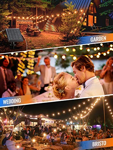 addlon 31(27+4) FT Solar String Lights Outdoor Last 15+Hrs Solar Patio Lights with 10 LED Edison Bulbs IP65 Waterproof Commercial Grade Ambience Patio Lights for Garden Backyard Bistro