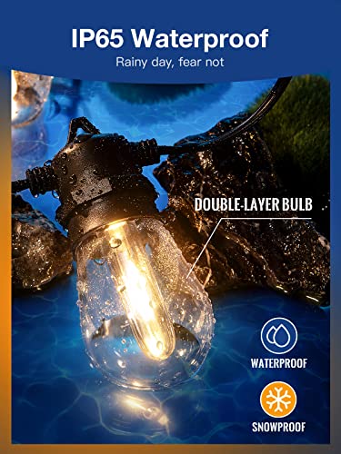 addlon 31(27+4) FT Solar String Lights Outdoor Last 15+Hrs Solar Patio Lights with 10 LED Edison Bulbs IP65 Waterproof Commercial Grade Ambience Patio Lights for Garden Backyard Bistro