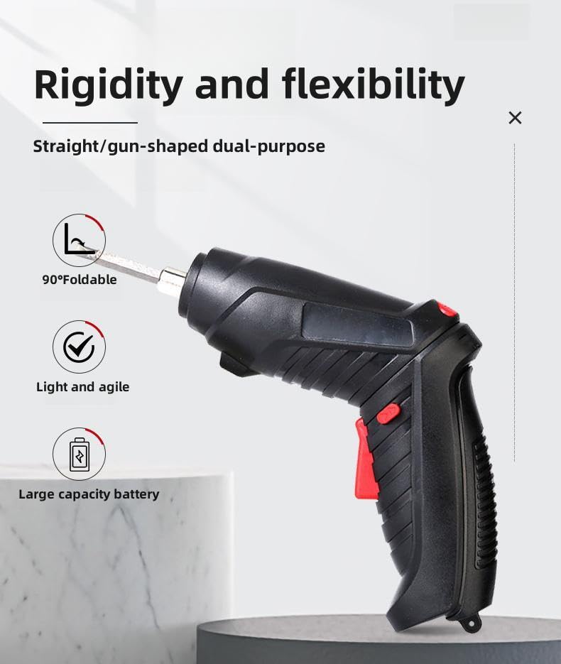Wireless Rechargeable Electric Screwdriver, Multifunctional Precision Screwdriver Tool Set Of 14 Pieces, Torque 3.5~4.55, With LED Light And USB Charging Cable