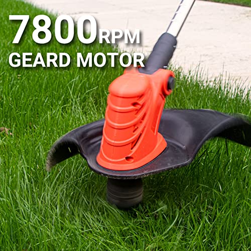 Cordless String Trimmer & Edger, T TOVIA 10 Inch Electric Weed Eater with LCD Power Display, Handle and Height Adjustable Grass Trimmer for Garden Yard, 21V 2.0Ah Battery and Charger Included