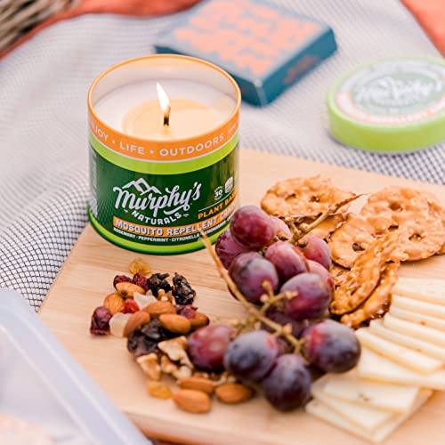 Murphy’s Naturals Mosquito Repellent Candle | DEET Free | Made with Plant Based Essential Oils and a Soy/Beeswax Blend | 30 Hour Burn Time | 9oz