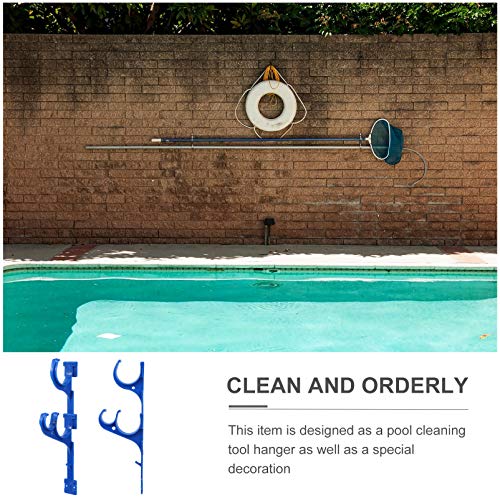 YARNOW Vacuum Stand 4pcs Pool Pole Hose Hanger Wall Hooks for Telescopic Poles Skimmers Leaf Rakes Nets Brushes Vacuum Garden Tools Swimming Pool Accessories Cleaning Tool