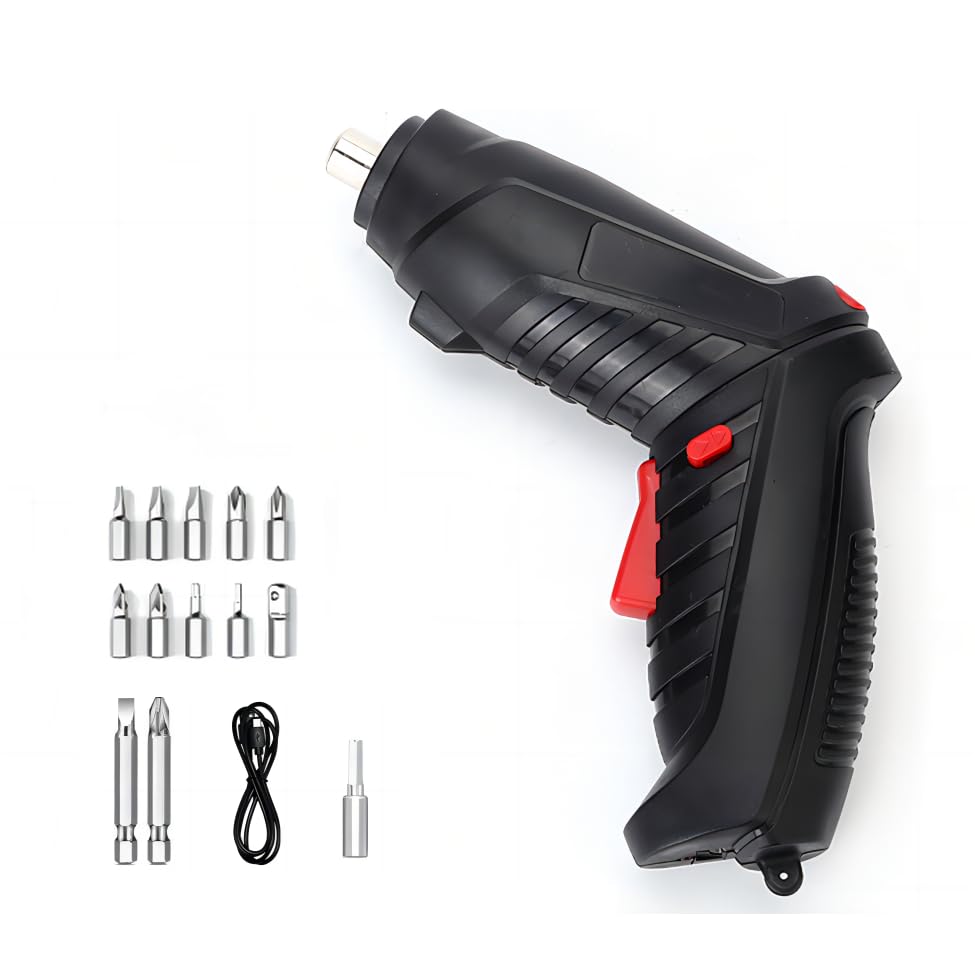 Wireless Rechargeable Electric Screwdriver, Multifunctional Precision Screwdriver Tool Set Of 14 Pieces, Torque 3.5~4.55, With LED Light And USB Charging Cable
