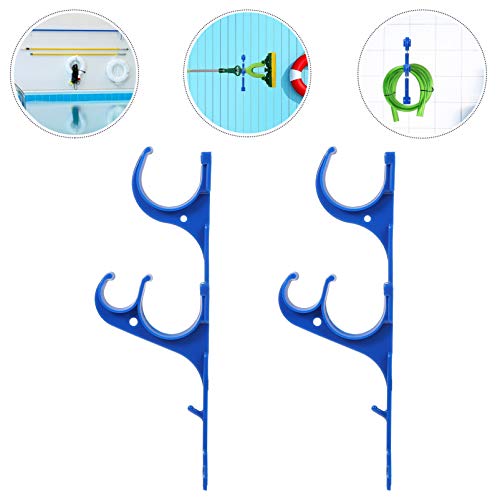YARNOW Vacuum Stand 4pcs Pool Pole Hose Hanger Wall Hooks for Telescopic Poles Skimmers Leaf Rakes Nets Brushes Vacuum Garden Tools Swimming Pool Accessories Cleaning Tool
