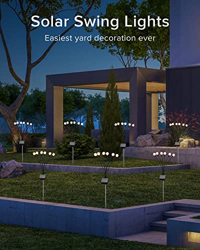 Kinaron Solar Garden Lights, New Upgraded Solar Powered Firefly Lights Outdoor Waterproof Starburst Swaying Solar Firefly Lights for Path Landscape Outdoor Decoration (2 Pack)