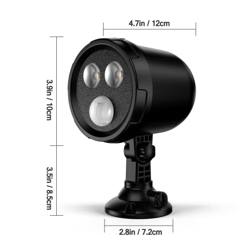 Pwysara LED Outdoor Spotlight - 300 Lumen Battery Operated Motion Sensor Light - Waterproof Outdoor Security Light - Outdoor Spotlight for House, Garage, Yard & Garden Path